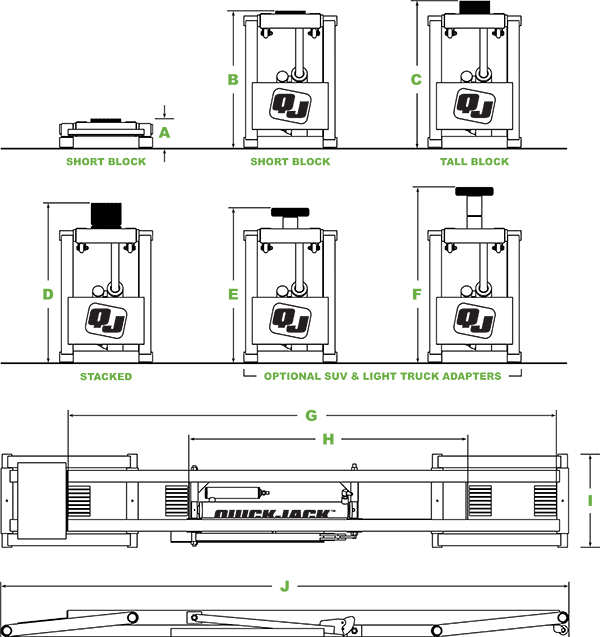 QuickJack 8000TL Portable Car and Light Truck Lift - 8,000-lb. Capacity ...